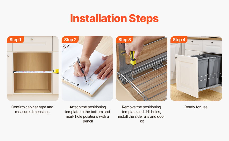 Double Pullout Waste Container Kitchen Trash Can with Soft Close Grey ...