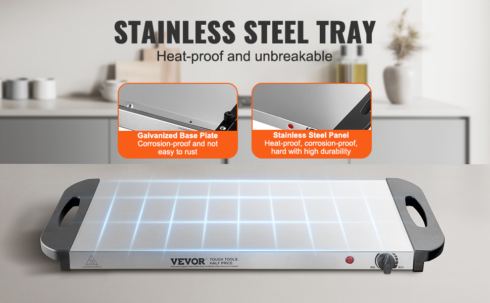 VEVOR Electric Warming Tray Buffet Food Warming w/ Temp Control Stainless Steel | VEVOR US