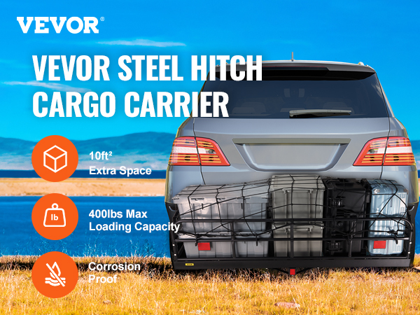 VEVOR Hitch Cargo Carrier, 60 x 24 x 14 in Folding Trailer Hitch ...