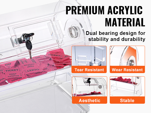 VEVOR Acrylic Raffle Drum, Professional Raffle Ticket Spinning Cage ...