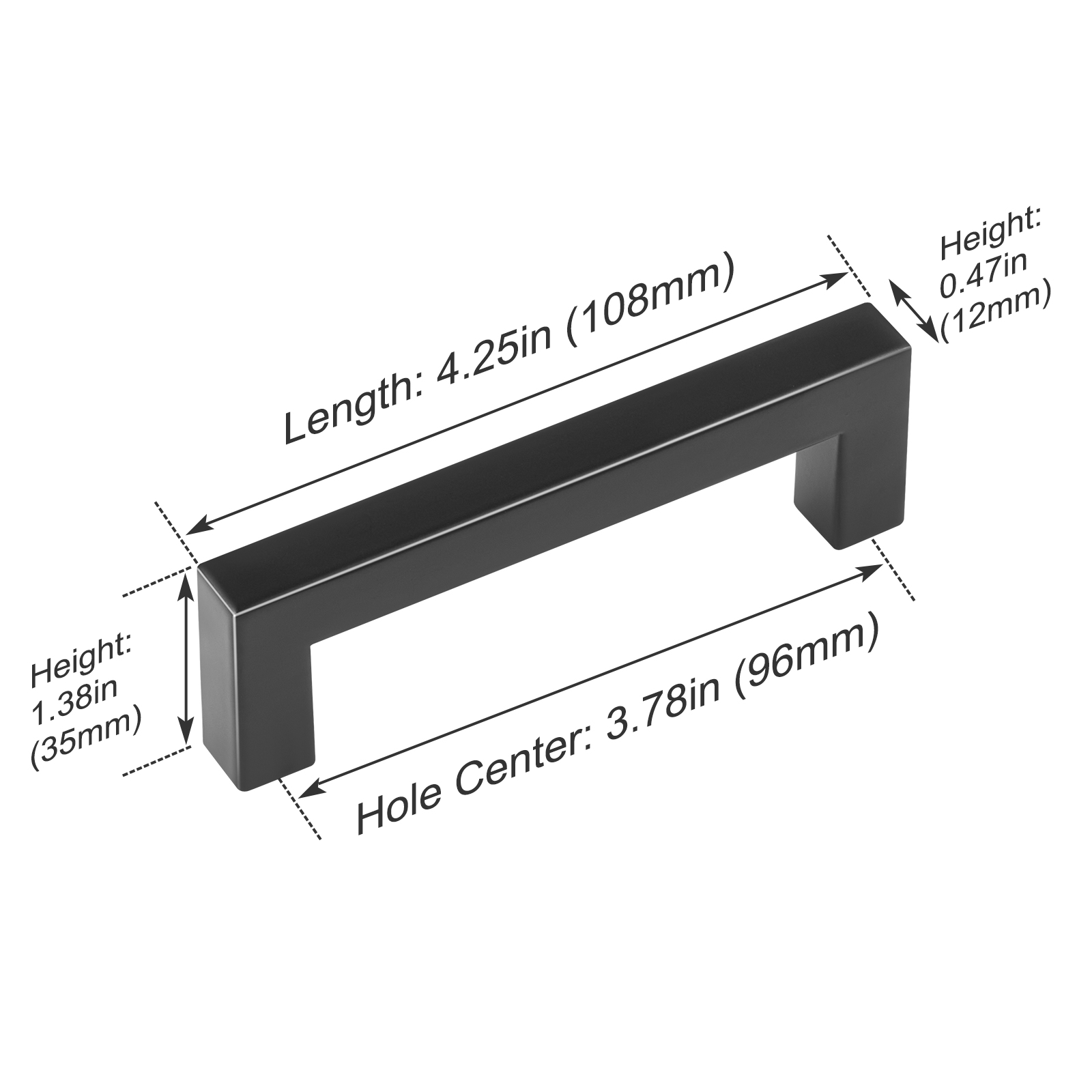 VEVOR 30 Pack Cabinet Pulls, 3.86in / 96mm Center to Center Slim Square ...