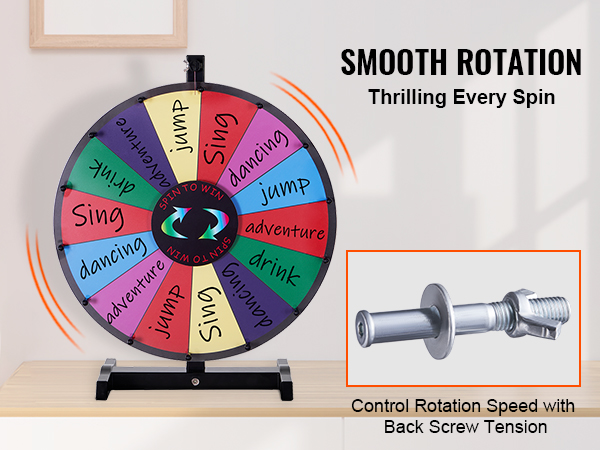 VEVOR 18 inch Spinning Prize Wheel, 14 Slots Tabletop Spinner, Heavy ...