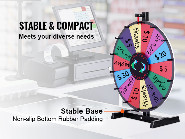 VEVOR 18 inch Spinning Prize Wheel, 14 Slots Tabletop Spinner, Heavy ...