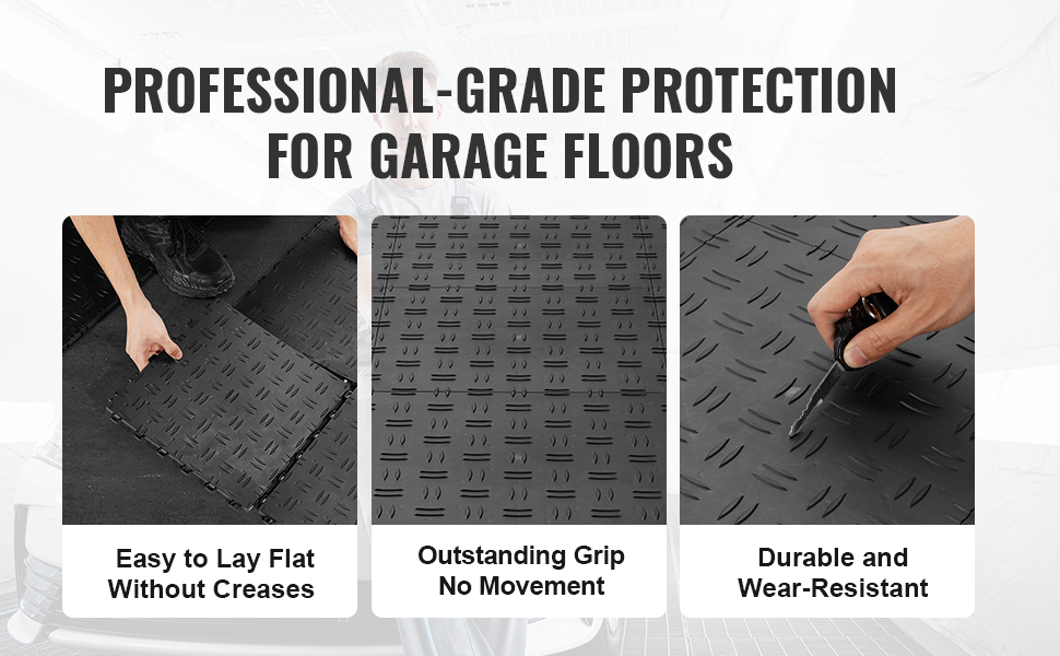 VEVOR Dalles de garage emboîtables, lot de 25, revêtement de sol garage ...