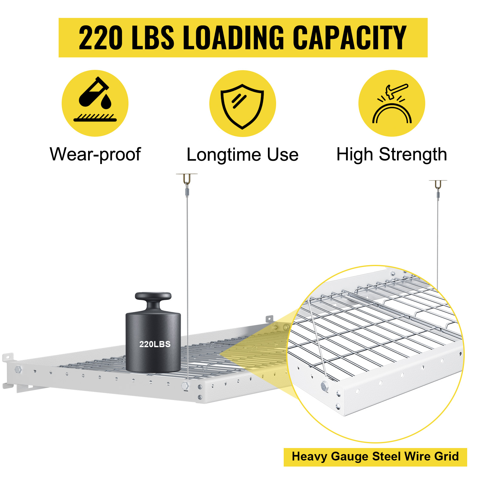 VEVOR Upgrade Garage Wall Shelf 2 x 4 ft Garage Shelving Wall Mounted ...