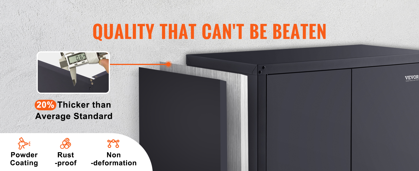 VEVOR Metal Storage Cabinet w/ 2 Adjustable Shelves & Lockable 200lbs ...