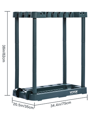 VEVOR Garden Tool Organizer, 10 Slots, Yard Tool Tower Rack for Garage ...