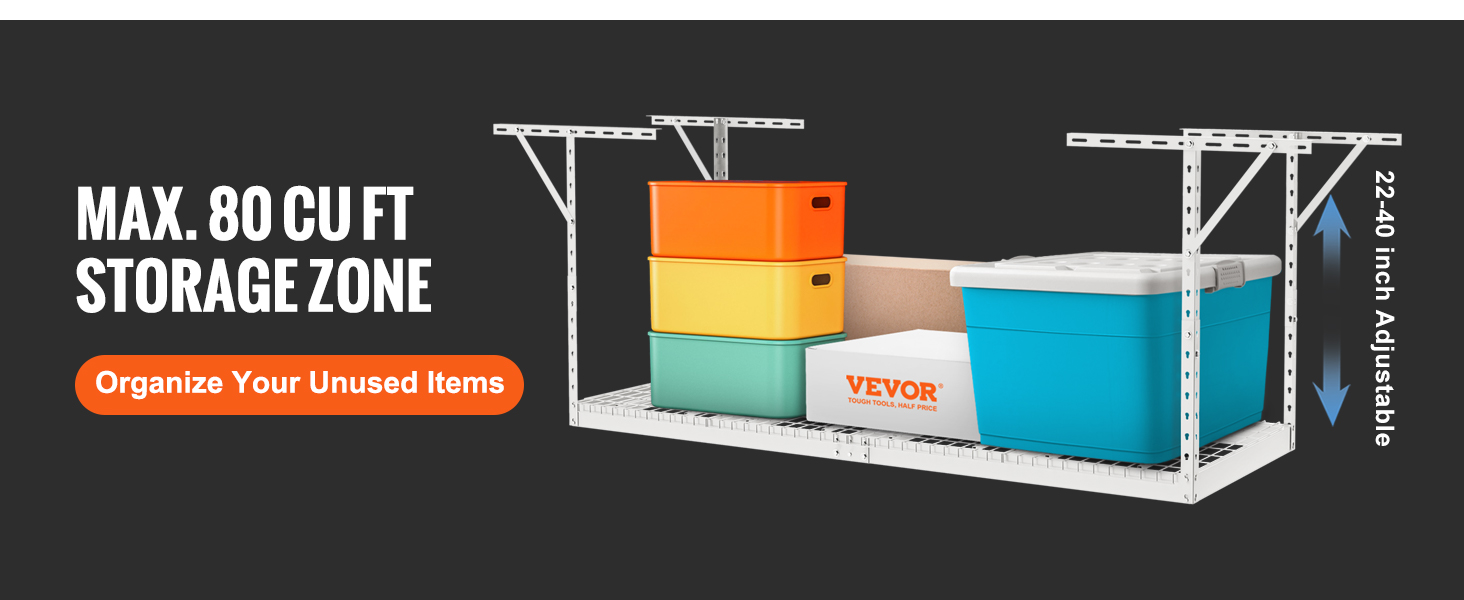 VEVOR Overhead Garage Storage Rack, 36x96 inch Garage Ceiling Storage ...