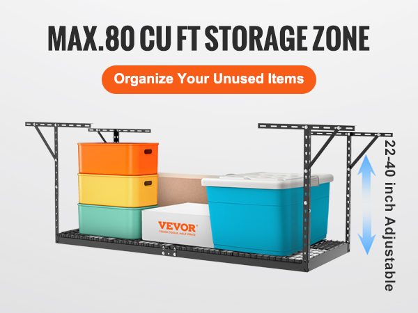 VEVOR Overhead Garage Storage Rack, 3x8 Garage Ceiling Storage Racks ...