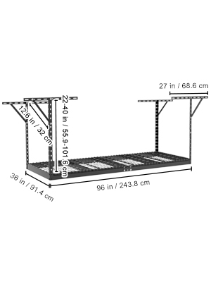 VEVOR Overhead Garage Storage Rack, 36x96 inch Garage Ceiling Storage ...