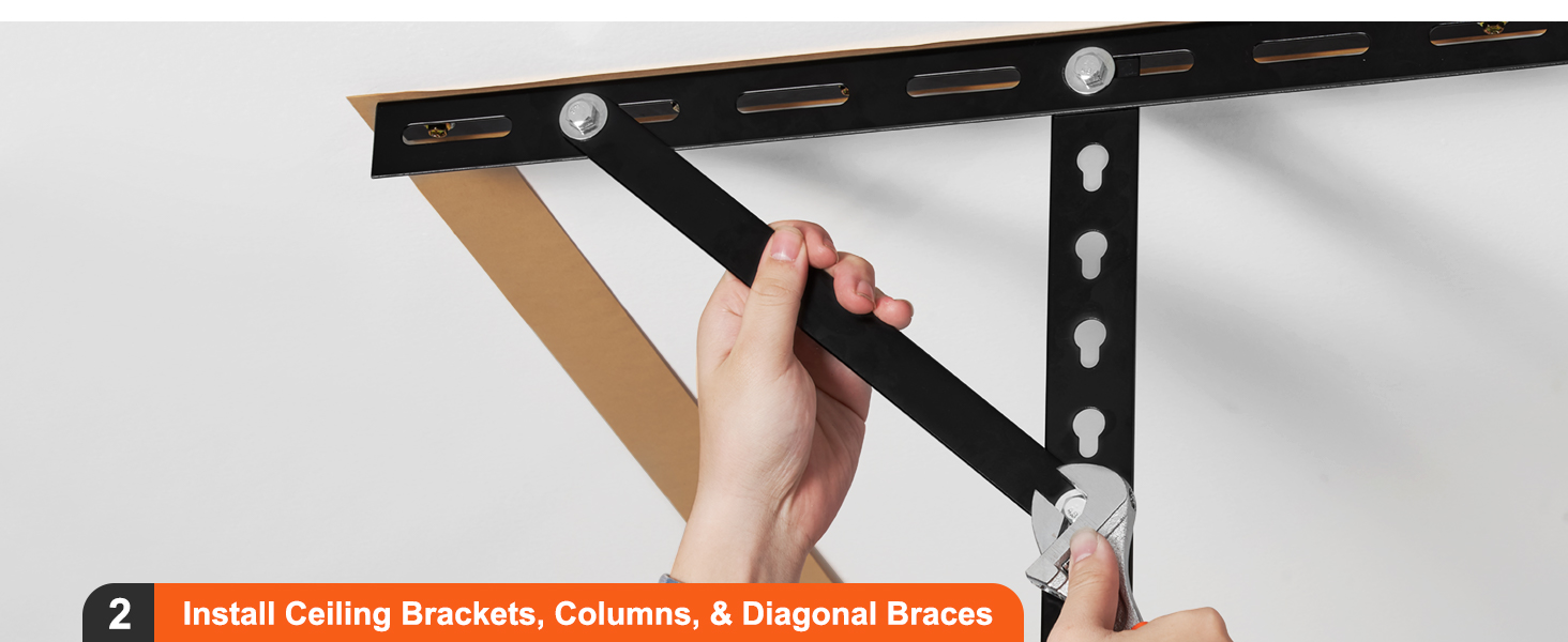 VEVOR Overhead Garage Storage Rack, 4x8 Garage Ceiling Storage Racks ...