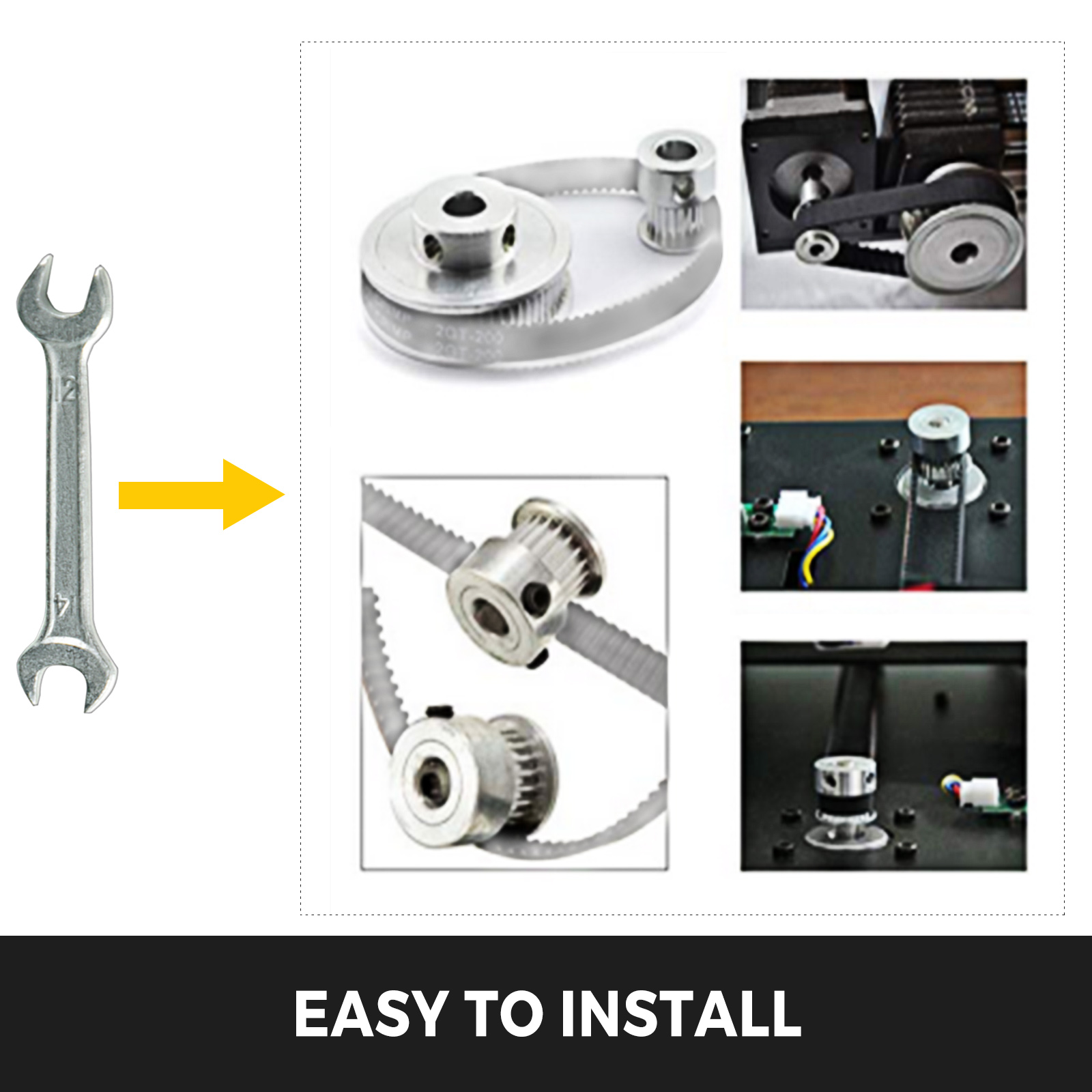 VEVOR Metal Lathe Gear 7x10,12,&14"Gear/Belt 3pcs Set Timing Belt High ...