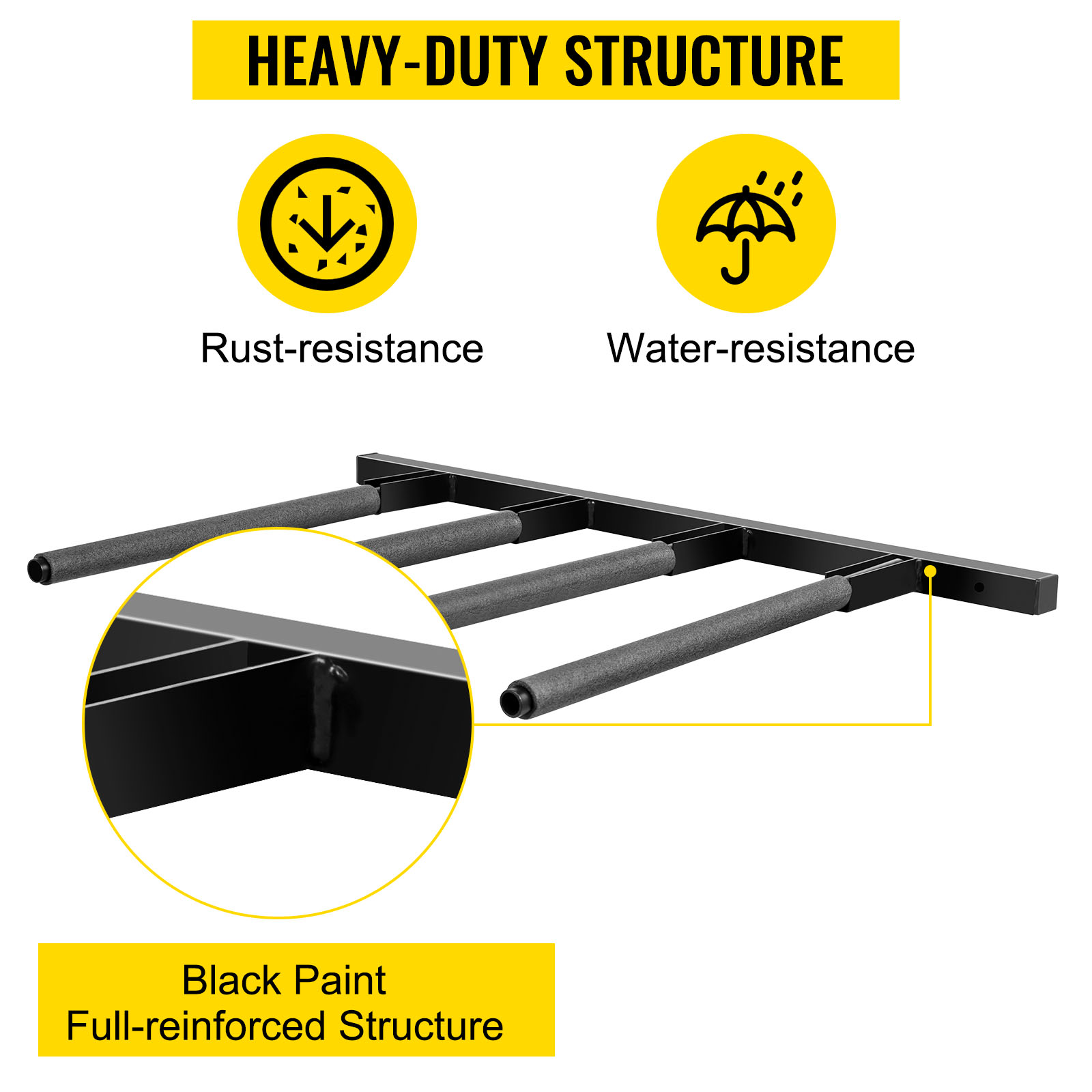 VEVOR Vertical Surfboard Rack, 4 Rods Paddle Board Storage Rack, 31 ...