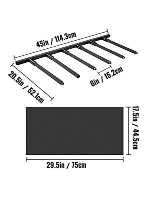 VEVOR Vertical Surfboard Rack, 6 Rods Paddle Board Storage Rack, 45 ...