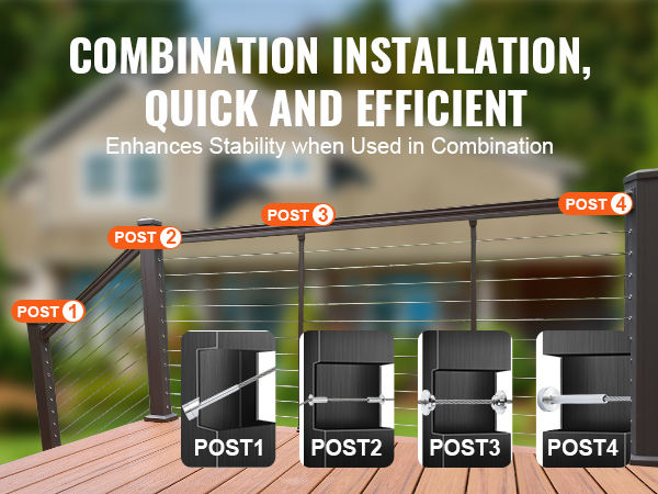 VEVOR 51Pack Cable Railing Kit 1/8" Wheel Protector Sleeves, Bundle ...