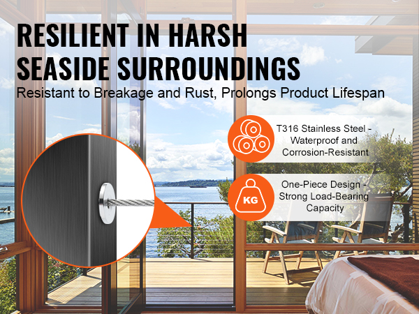 VEVOR 51Pack Cable Railing Kit 1/8" Wheel Protector Sleeves, Bundle ...