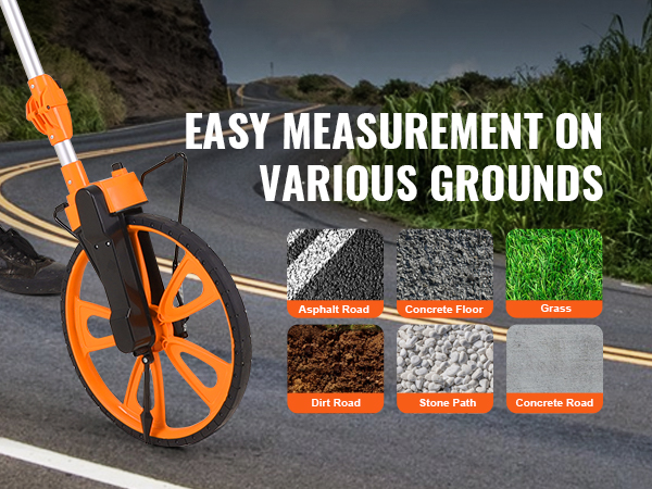VEVOR Measuring Wheel in Inches, 12.5in Diameter Wheel, Centerline ...