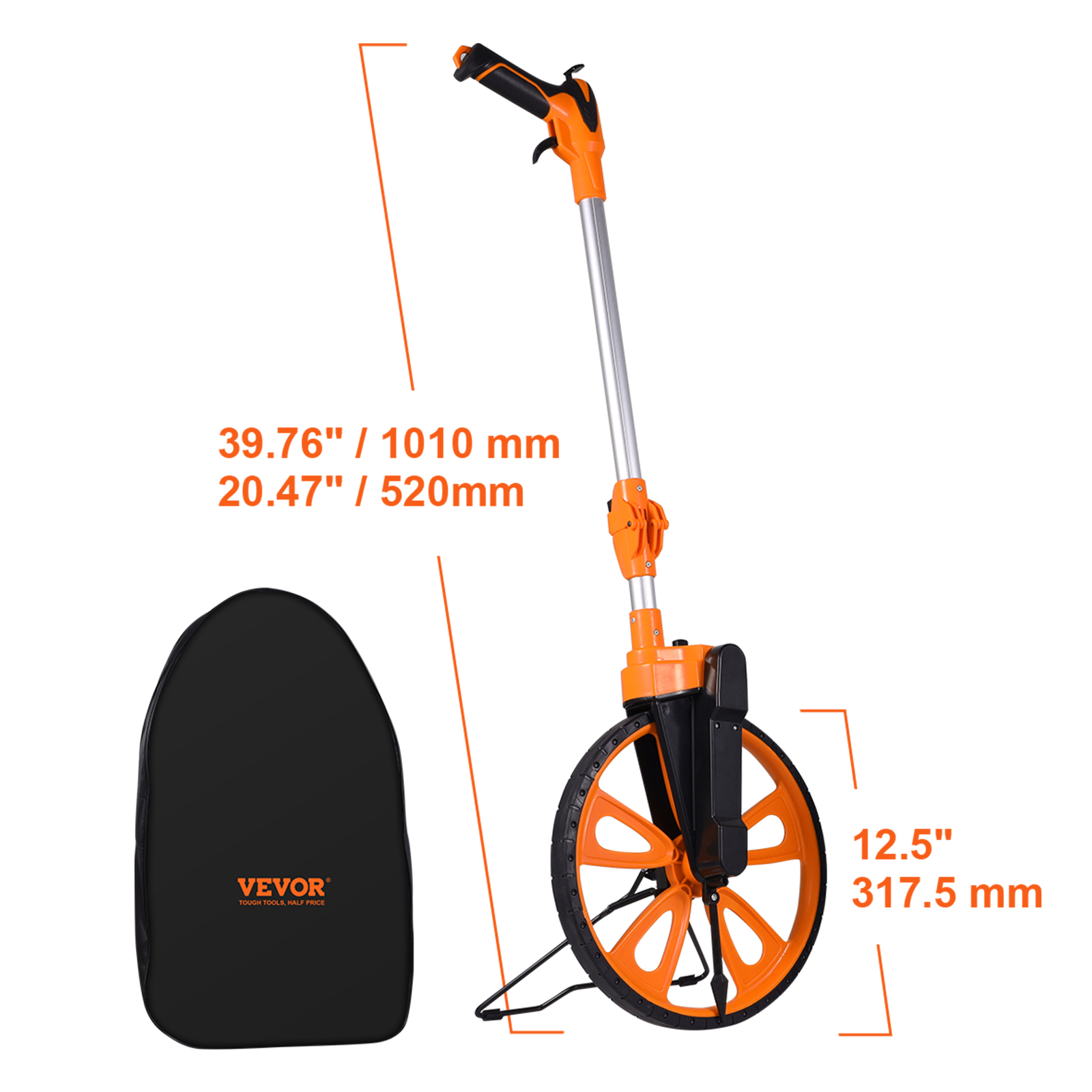 VEVOR Measuring Wheel 317mm Telescoping Handle Centerline Design w ...