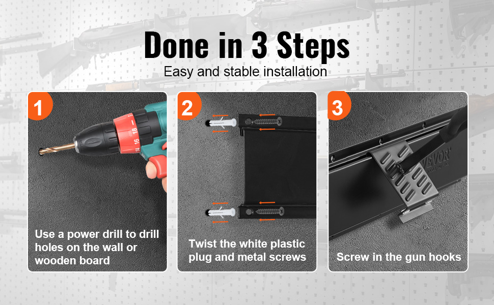 VEVOR Gun Rack, Indoor Gun Rack Wall Mount, 6-Slot Vertical Rifle ...