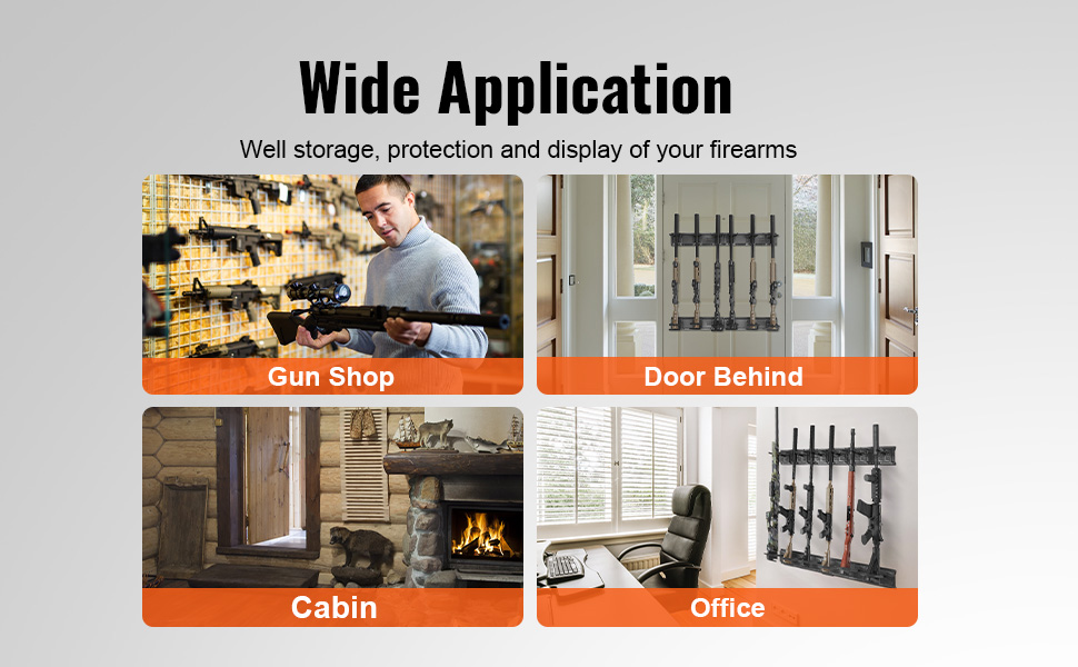 VEVOR Gun Rack, Indoor Gun Rack Wall Mount, 6-Slot Vertical Rifle ...