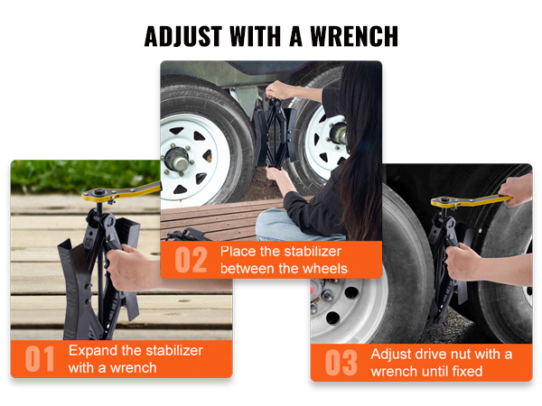 VEVOR Camper Wheel Chock Stabilizer, Heavy Duty H-shaped RV Tire ...