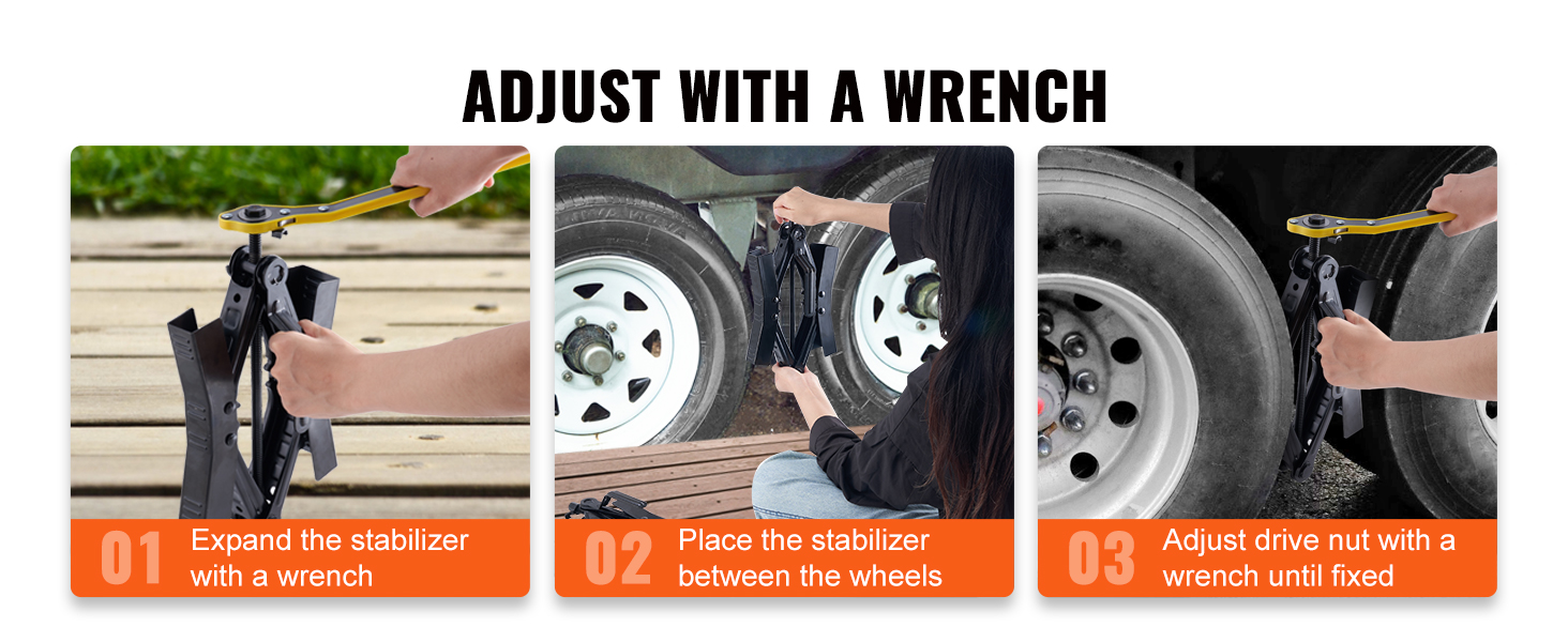 VEVOR Camper Wheel Chock Stabilizer, Heavy Duty H-shaped RV Tire ...