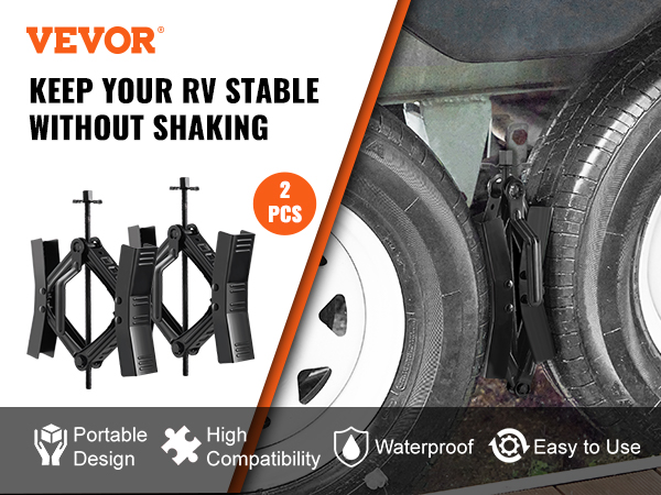 VEVOR Camper Wheel Chock Stabilizer, Heavy Duty H-shaped RV Tire ...