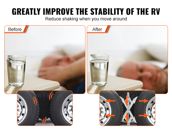VEVOR Camper Wheel Chock Stabilizer, X-shaped RV Stabilizer Wheel Chock ...