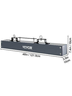 VEVOR Hanging Magnetic Magnet Sweeper 48 inch Magnet Sweeper 67 LBS ...