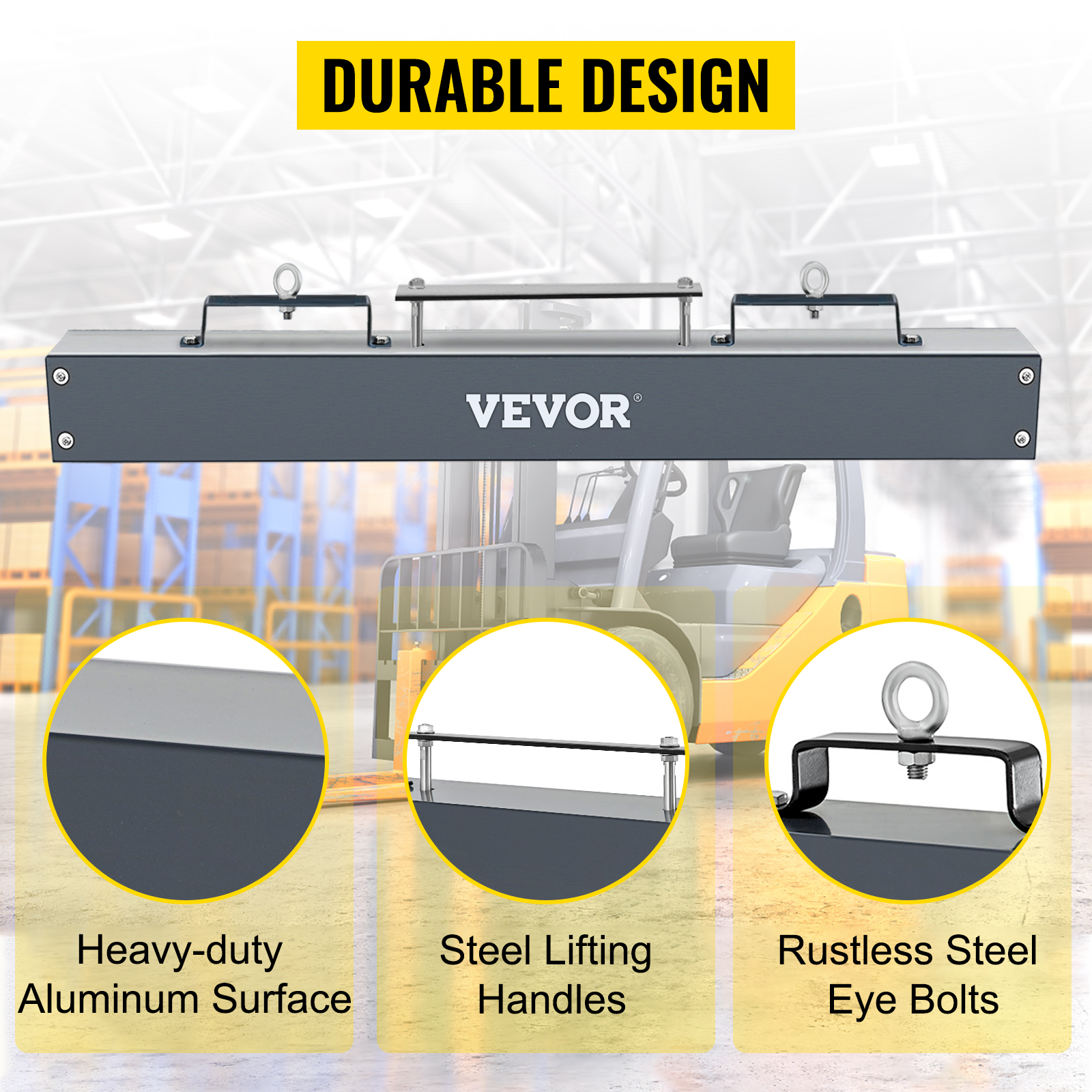 VEVOR Hanging Magnetic Magnet Sweeper 48 inch Magnet Sweeper 67 LBS ...