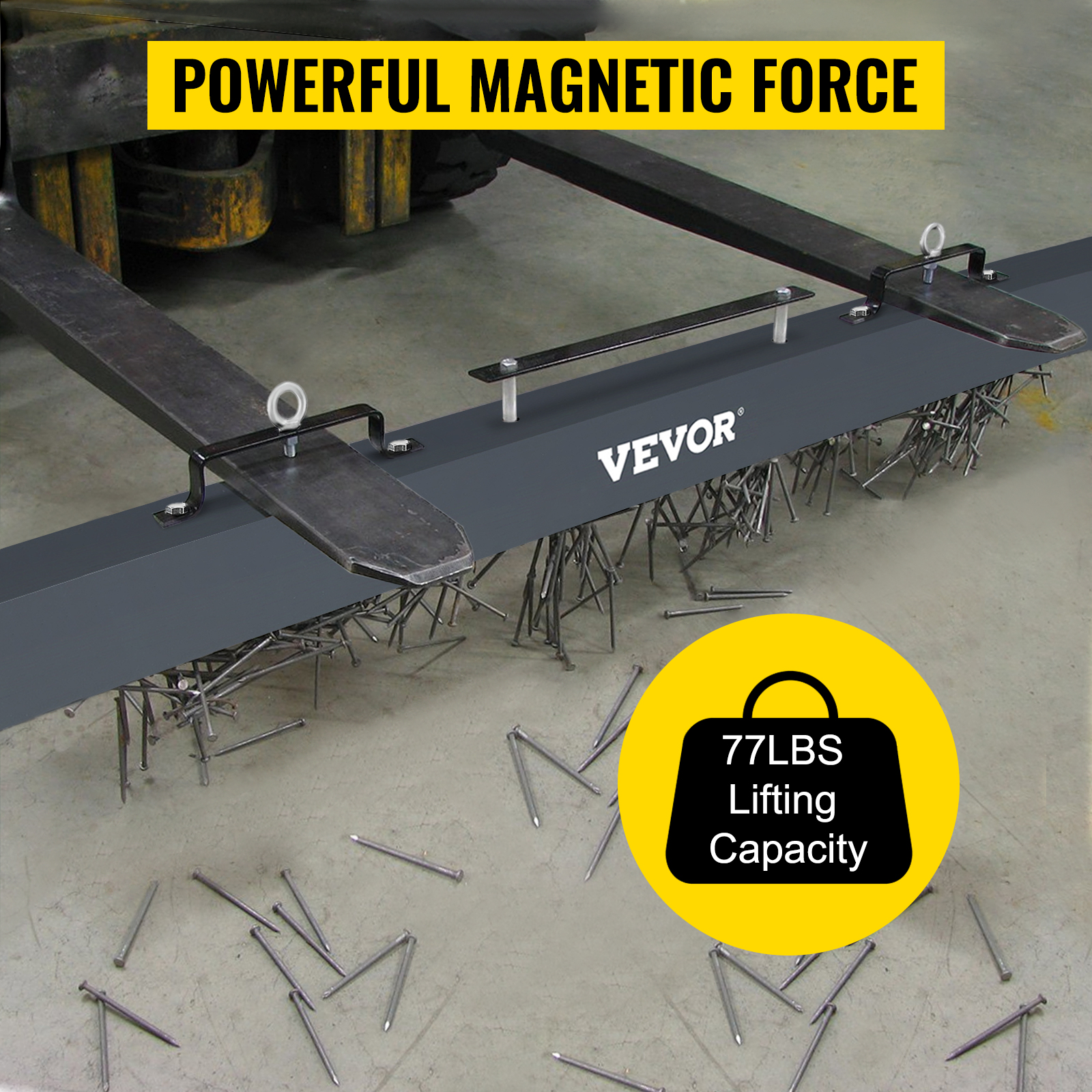 VEVOR 60 inches Hanging Magnet Magnetic Sweeper Tool Nail Magnet ...