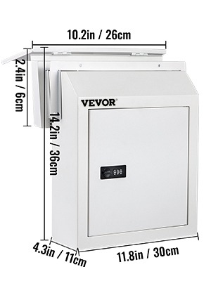 VEVOR Through-The-Door Locking Drop Box Door Drop Box 11.8''x4.3''x14.2 ...