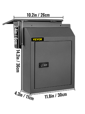 VEVOR Through-The-Door Locking Drop Box Coated Steel Mailbox Deposit ...