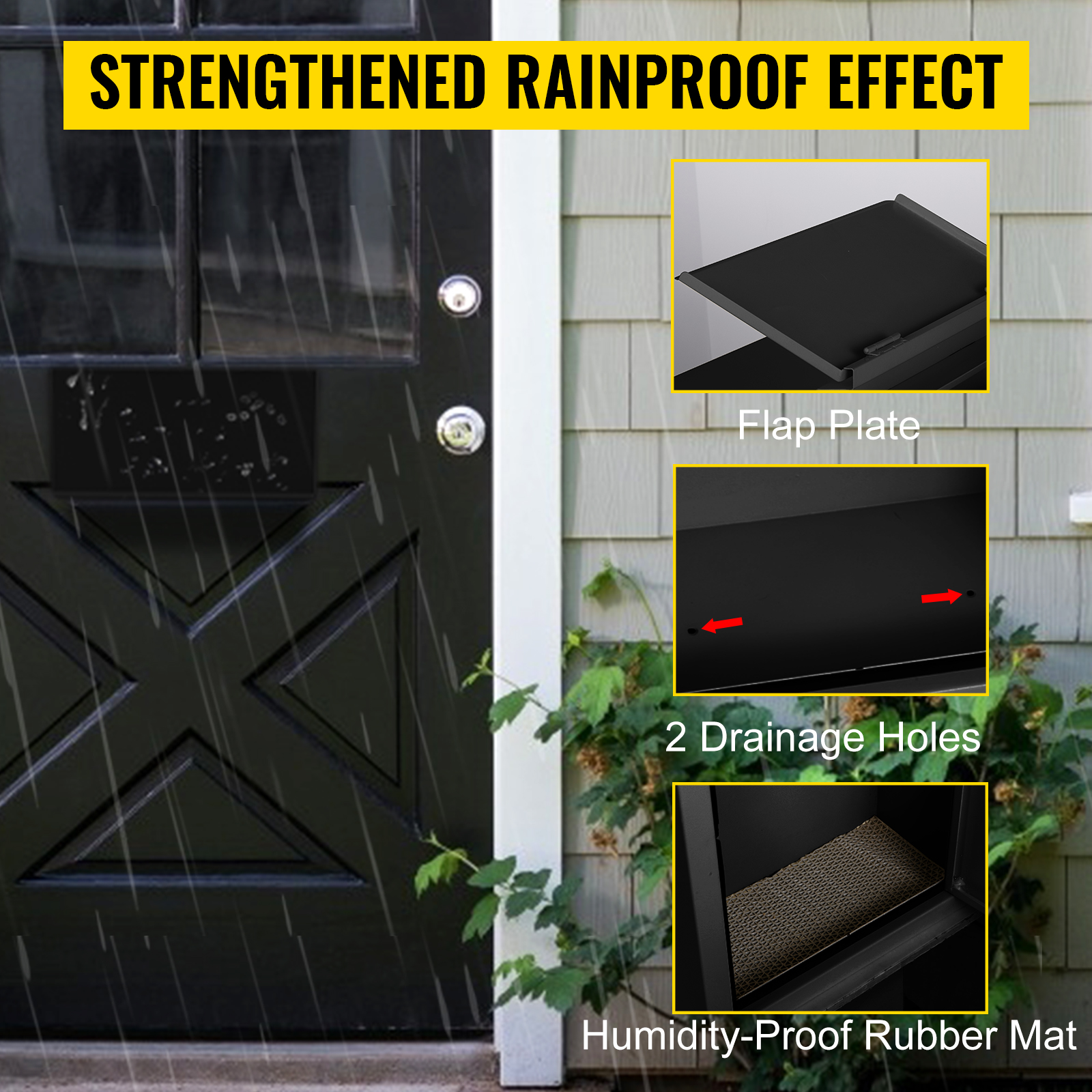 VEVOR Through-The-Door Locking Drop Box Door Drop Box 11.8''x4.3''x14.2 ...