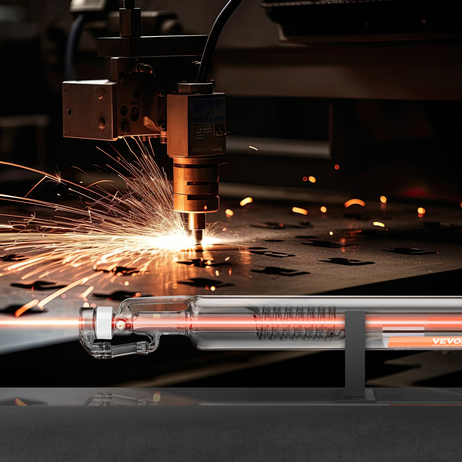 VEVOR Laser Tube 50/40W CO2 Laser Tube 850/720mm Length 50mm Dia | eBay