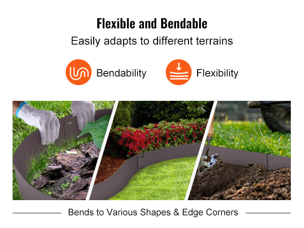 VEVOR Bordure de Jardin en Acier, Lot de 5 Bordures Paysagères de ...