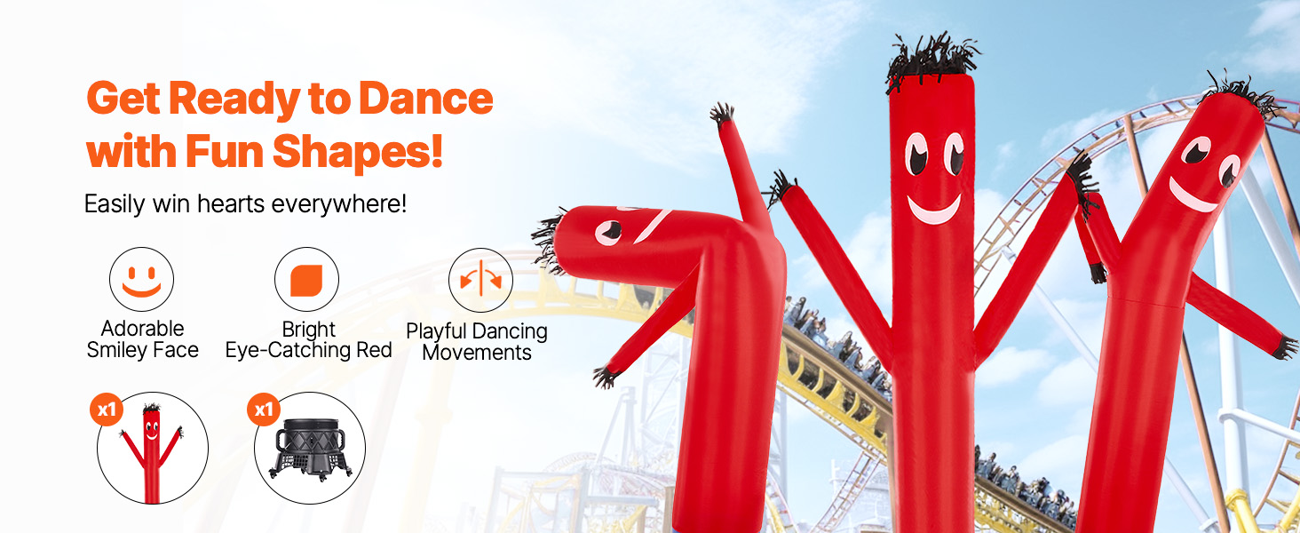 VEVOR 10 ft Air Dancers Wacky Waving Inflatable Tube Man with 9/10 HP ...