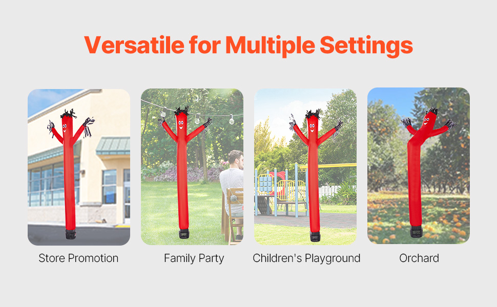 6 ft Air Dancers Wacky Waving Inflatable Tube Man with 1/15 HP Blower ...