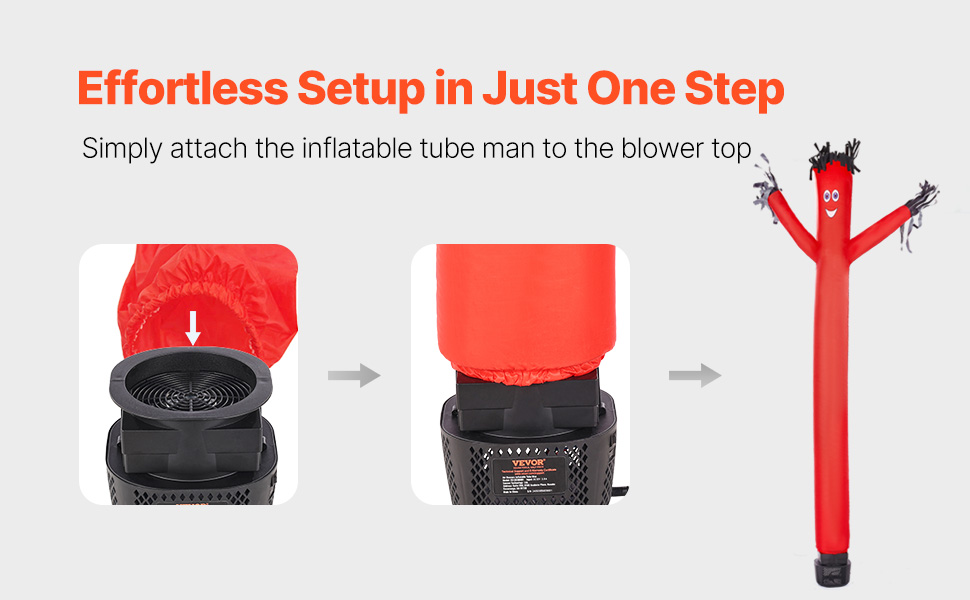 6 ft Air Dancers Wacky Waving Inflatable Tube Man with 1/15 HP Blower ...