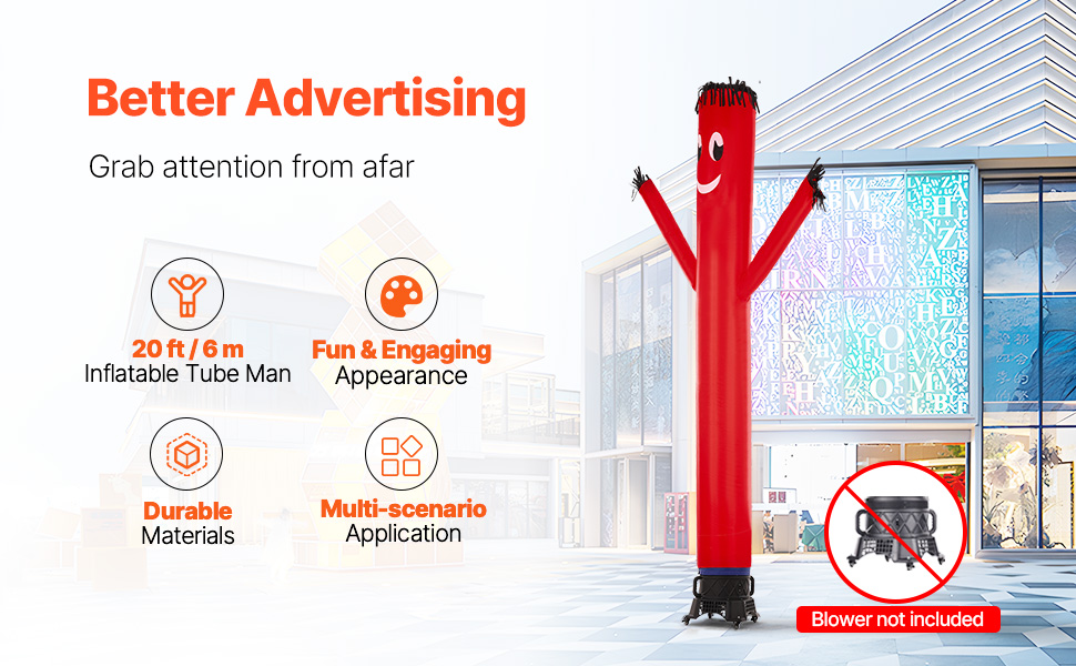 20FT Inflatable Advertising Air Wind Tube Wavy Man Dancer (NO Blower ...