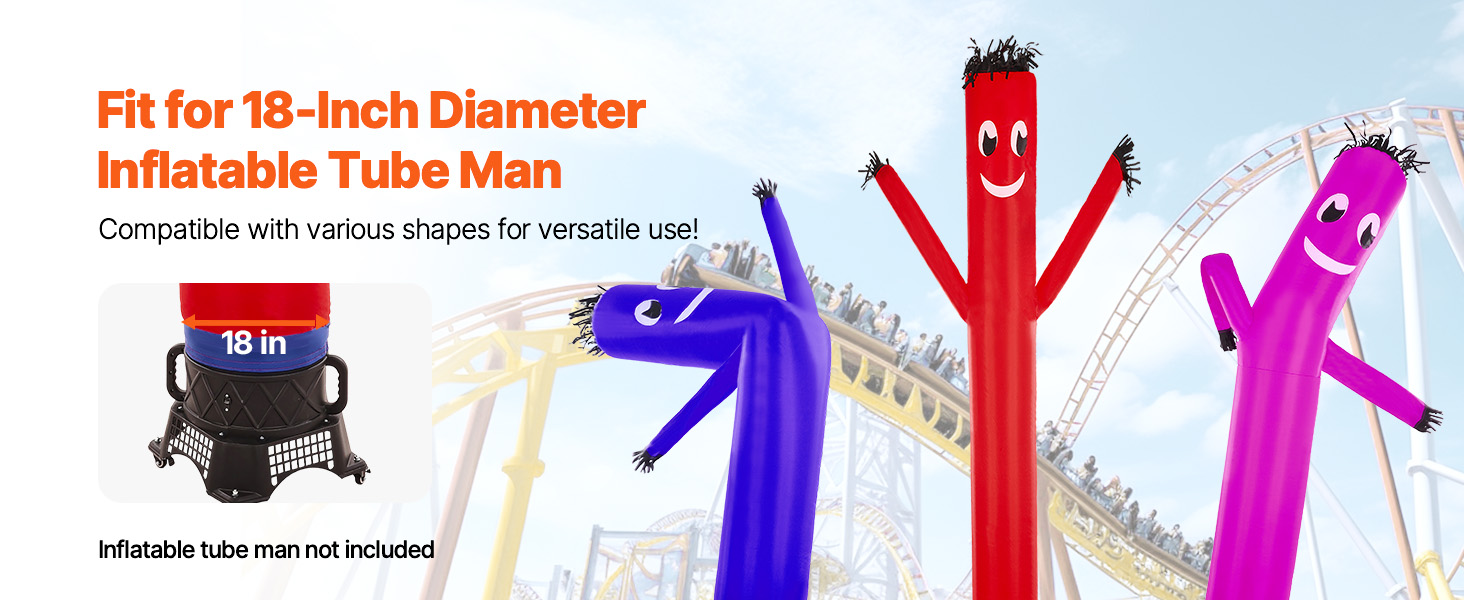 VEVOR Air Blower Fan 1HP 18" for Air Dancer Inflatable Tube Man (No ...