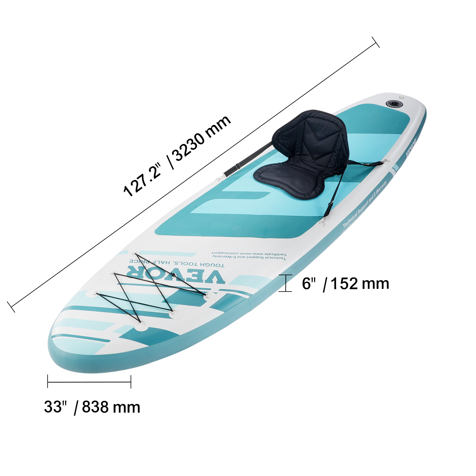 VEVOR Tavola Stand Up Paddle Gonfiabile, Tavola da SUP in PVC 3230,8 x ...