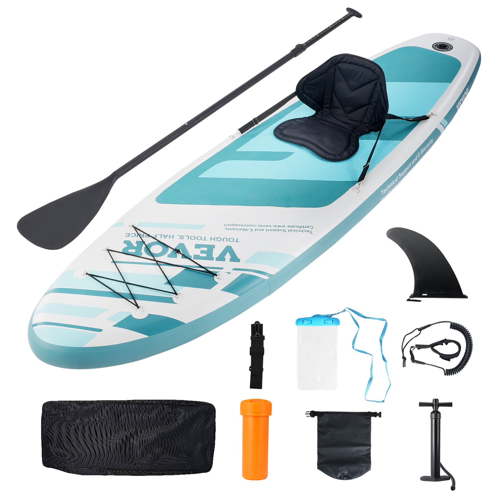 VEVOR Inflatable Stand Up Paddle Board 10.6/11/10ft Board with Seat ...