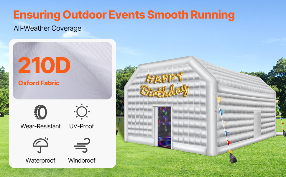 VEVOR Inflatable Nightclub 26.2 x 19.7 x 13.1 Ft Blow up Party Tent ...