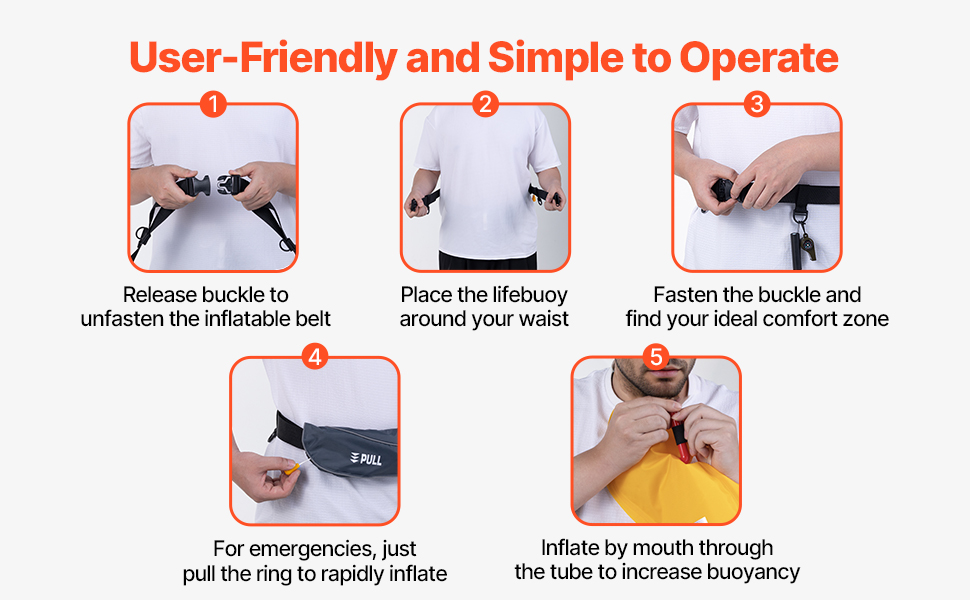 Manual Inflatable Belt Pack for Adults PFD Gray CO2 Cylinder Not ...