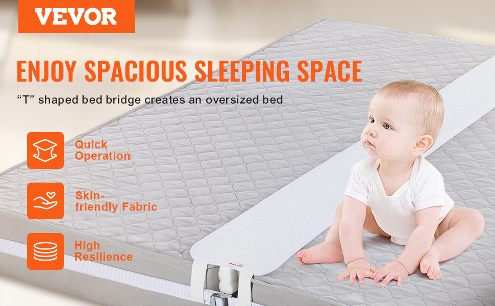 2-in-1 Bed Bridge Twin to King with Attached Sheet - Twin Bed Connector ...