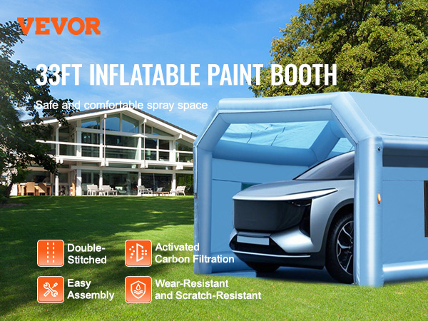 VEVOR Inflatable Paint Booth, 32.8 x 21 x 14.8 ft Inflatable Spray ...