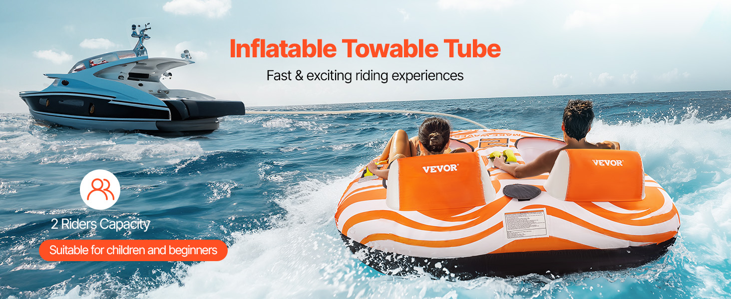 Towable Tubes for Boating 2-Person Inflatable Boating Towables with 2 ...