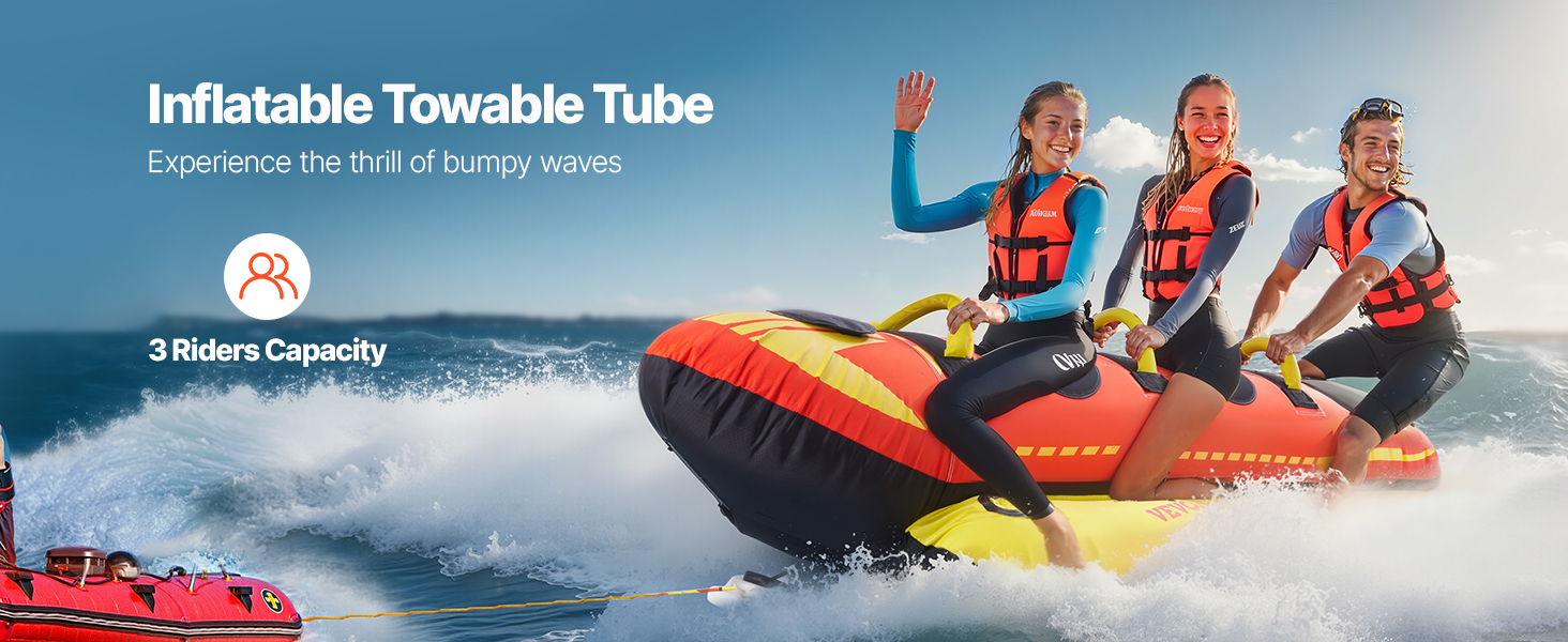 VEVOR Towable Tubes for Boating 1-3 Riders Inflatable Boat Tubes ...
