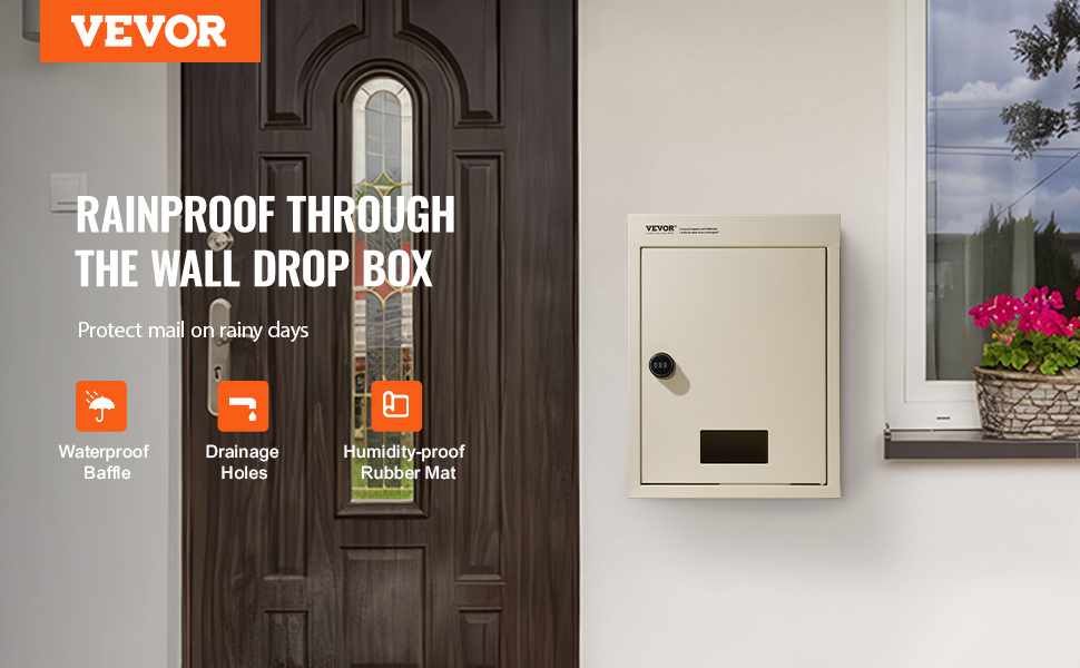 VEVOR Through The Wall Drop Box, Heavy Duty Steel Through the Wall ...